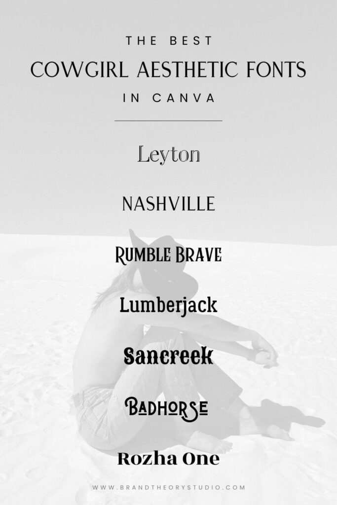The BEST Canva Fonts | Cowgirl Aesthetic - Brand Theory Studio